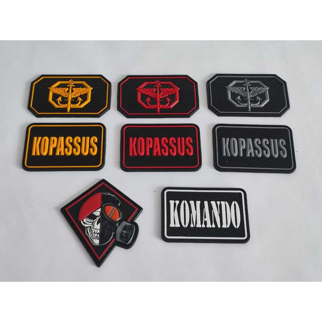 Jual patch rubber logo kopassus - komando - pataka - tempelan karet ...