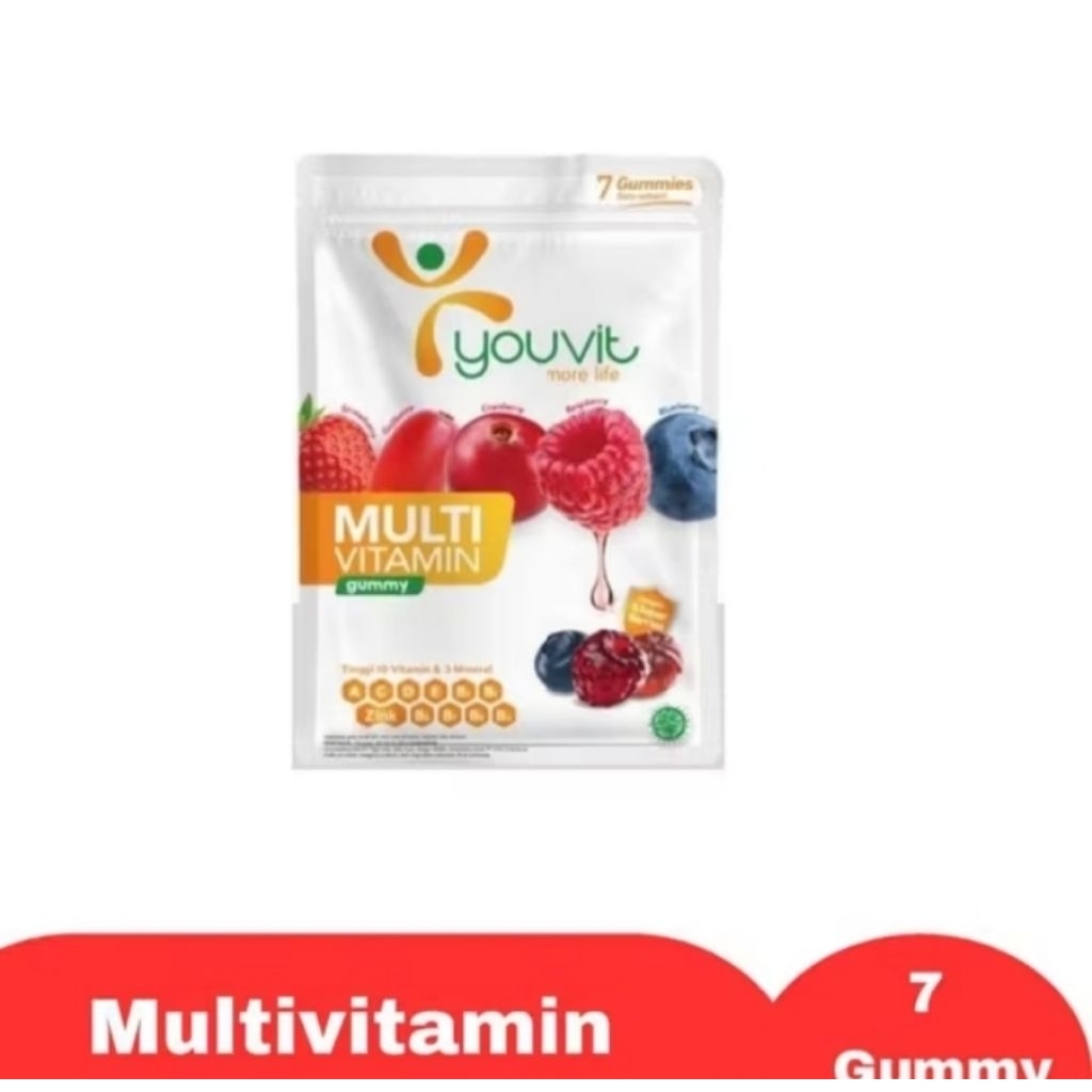 Jual Youvit Multivitamin Gummy Dewasa kemasan ( ISI 7 Gummy | Shopee ...