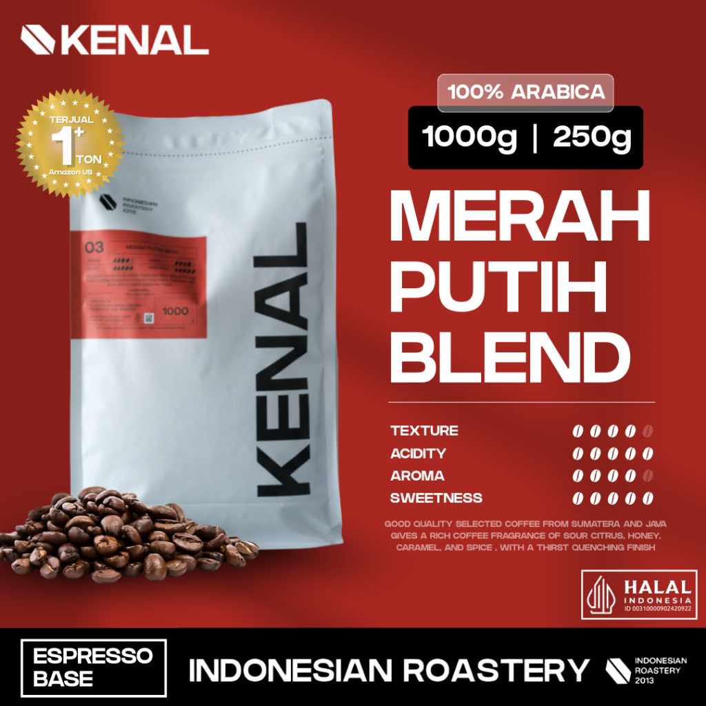 Jual Kenal Coffee Merah Putih Espresso Blend Kopi Indonesia 100% ...