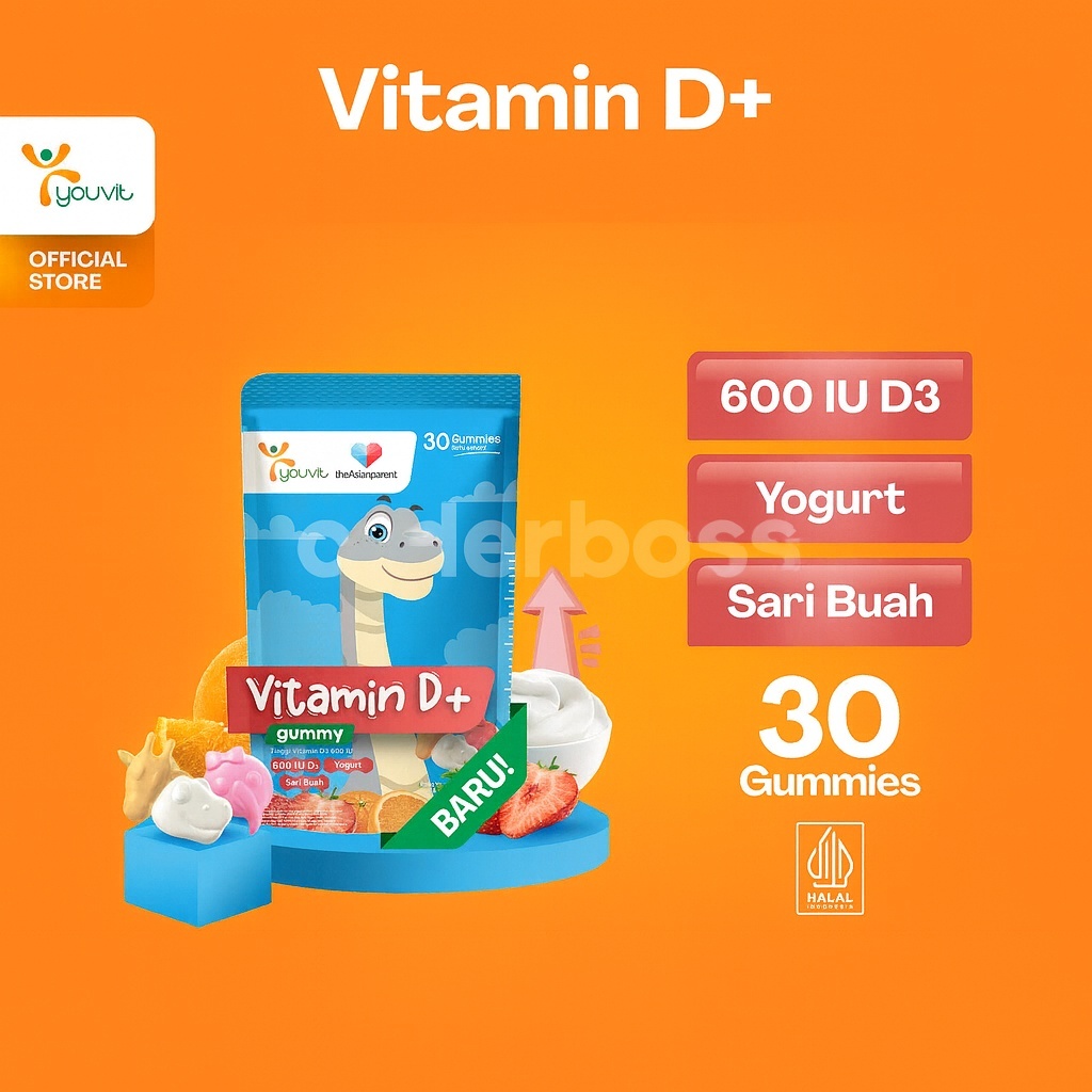 Jual Youvit VIT D3 600 IU Gummy 30 Hari, DEWASA / ANAK Pertumbuhan ...