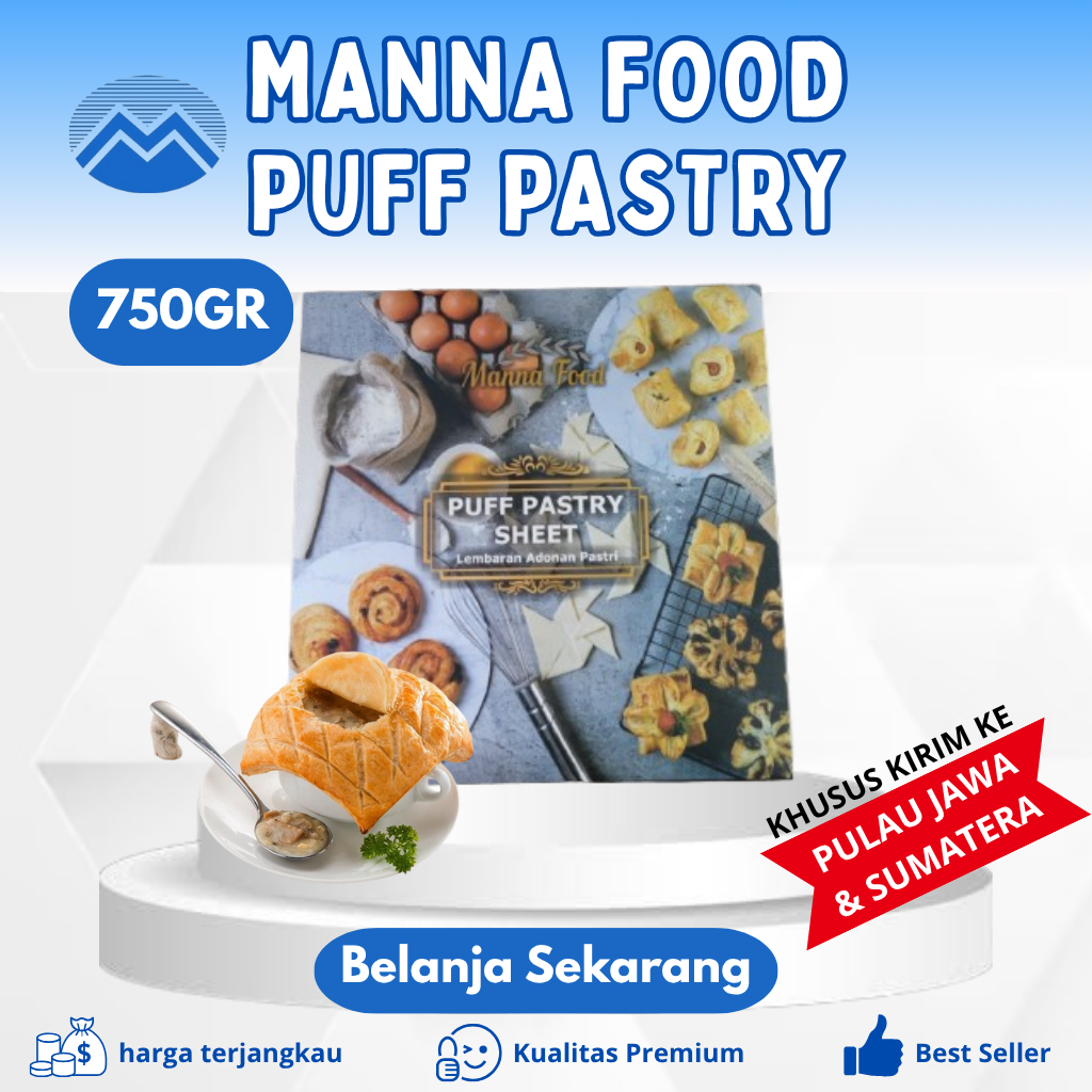 Jual Puffy Pastry Manna Food Sheet / Adonan Instan Siap Lipat / Puff ...