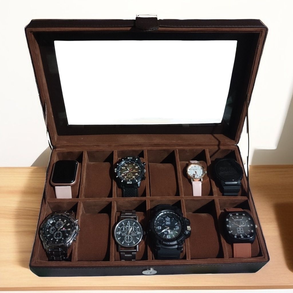 Jual PROMO!! Kotak jam tangan isi 12 / Box jam tangan / Tempat jam ...