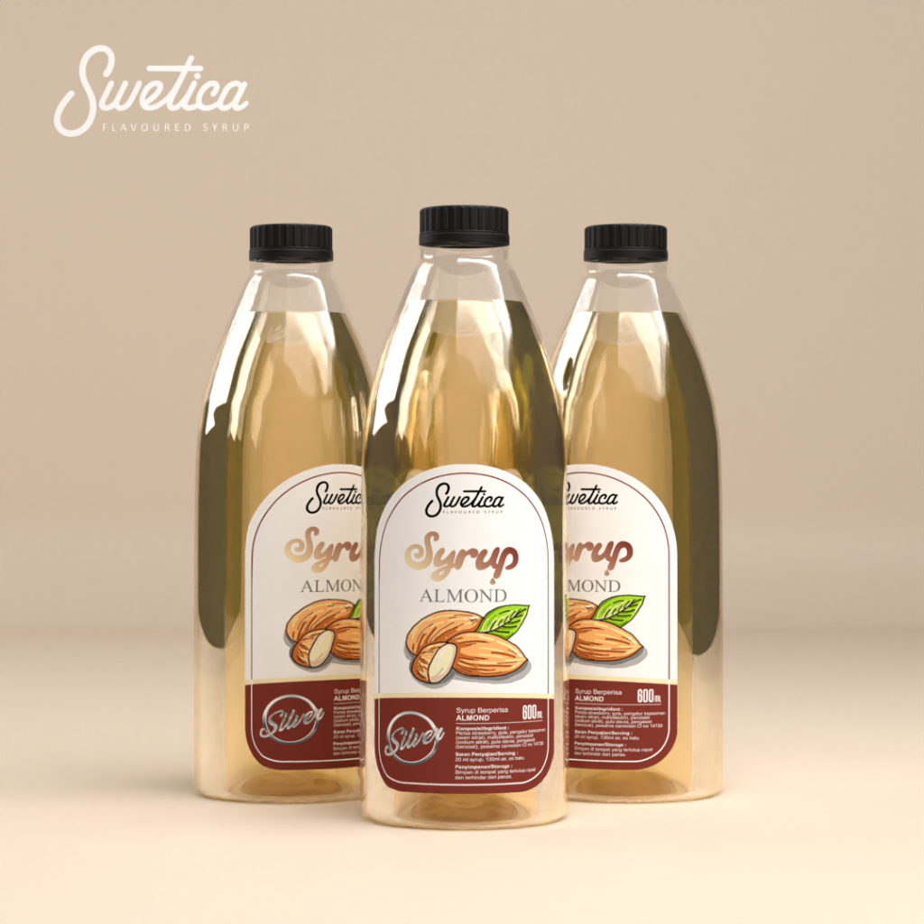 Jual Sirup Kopi Kekinian Swetica Silver 600ml Rasa Almond - Sirup Rasa ...
