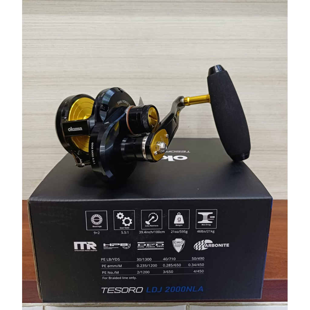 Jual Reel Okuma Tesoro Overhead TLJ-2000NLA ( handle kiri) | Shopee ...