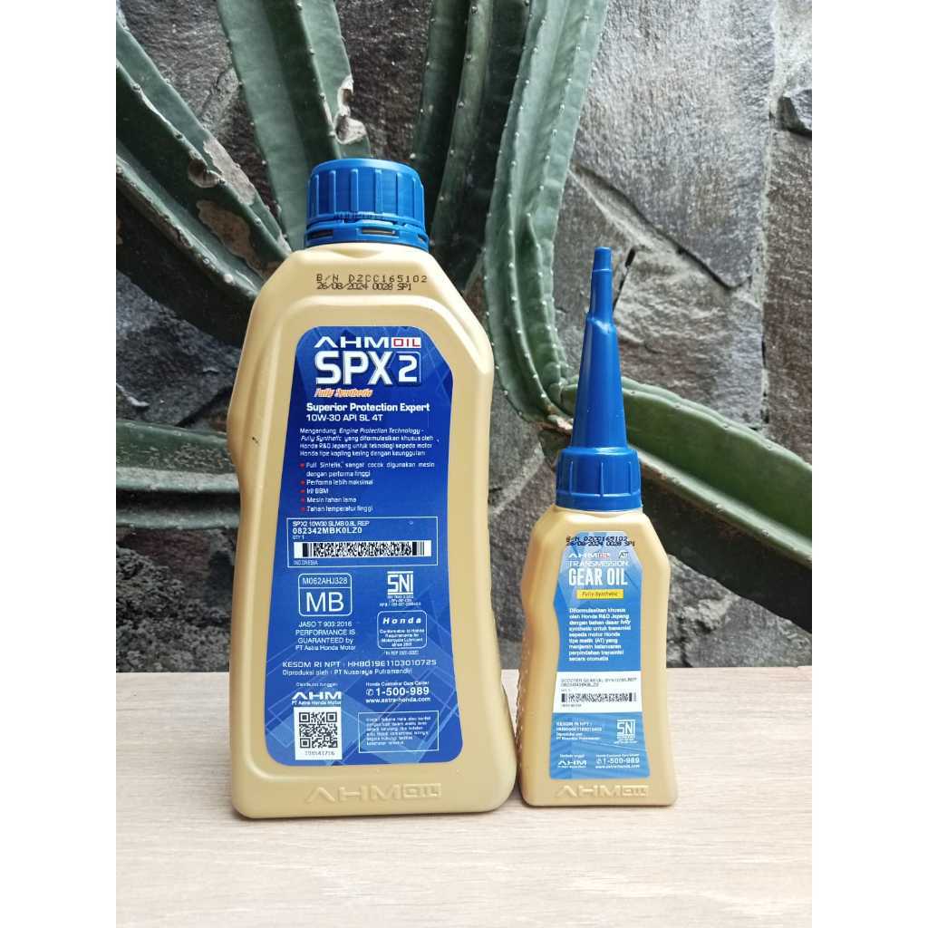 Jual PAKET OLI MOTOR MATIC AHM SPX2 0.8L & SPX Gear 120ml | Shopee ...