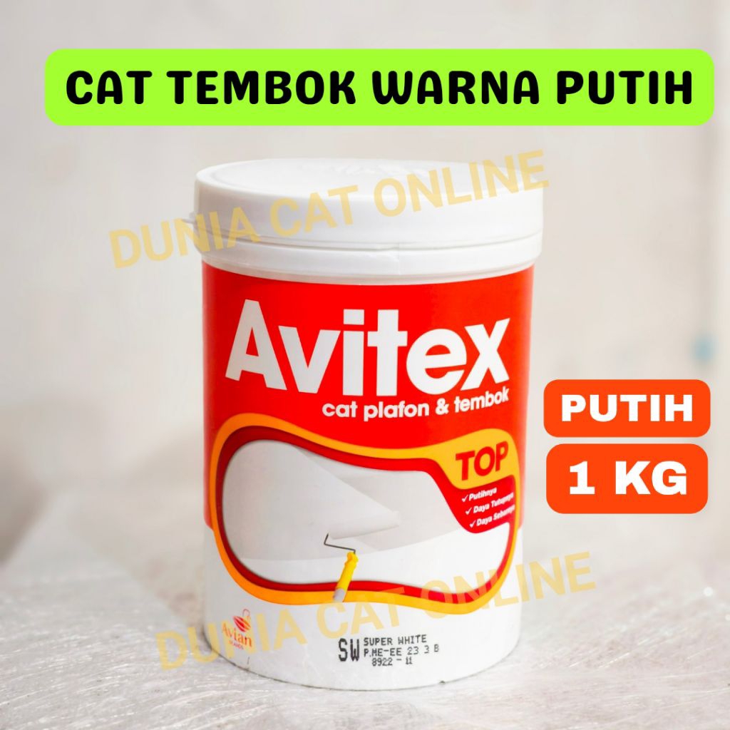 Jual AVITEX TOP 1 KG CAT PLAFON DAN CAT TEMBOK WARNA PUTIH / CAT ...