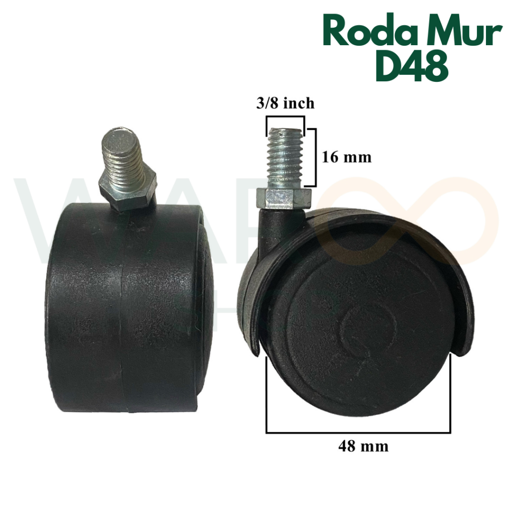 Jual Roda Mur D48 Plastik Roda Laci Kursi Meja Lemari Rak Kantor Caster ...