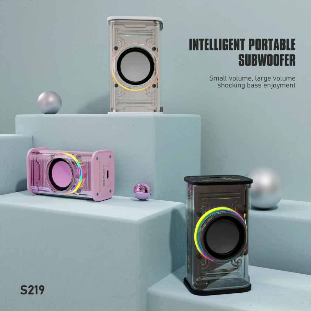 Jual LENYES S219 Mini Led Colorfull Lights Wireless Speaker Bluetooth 5 ...