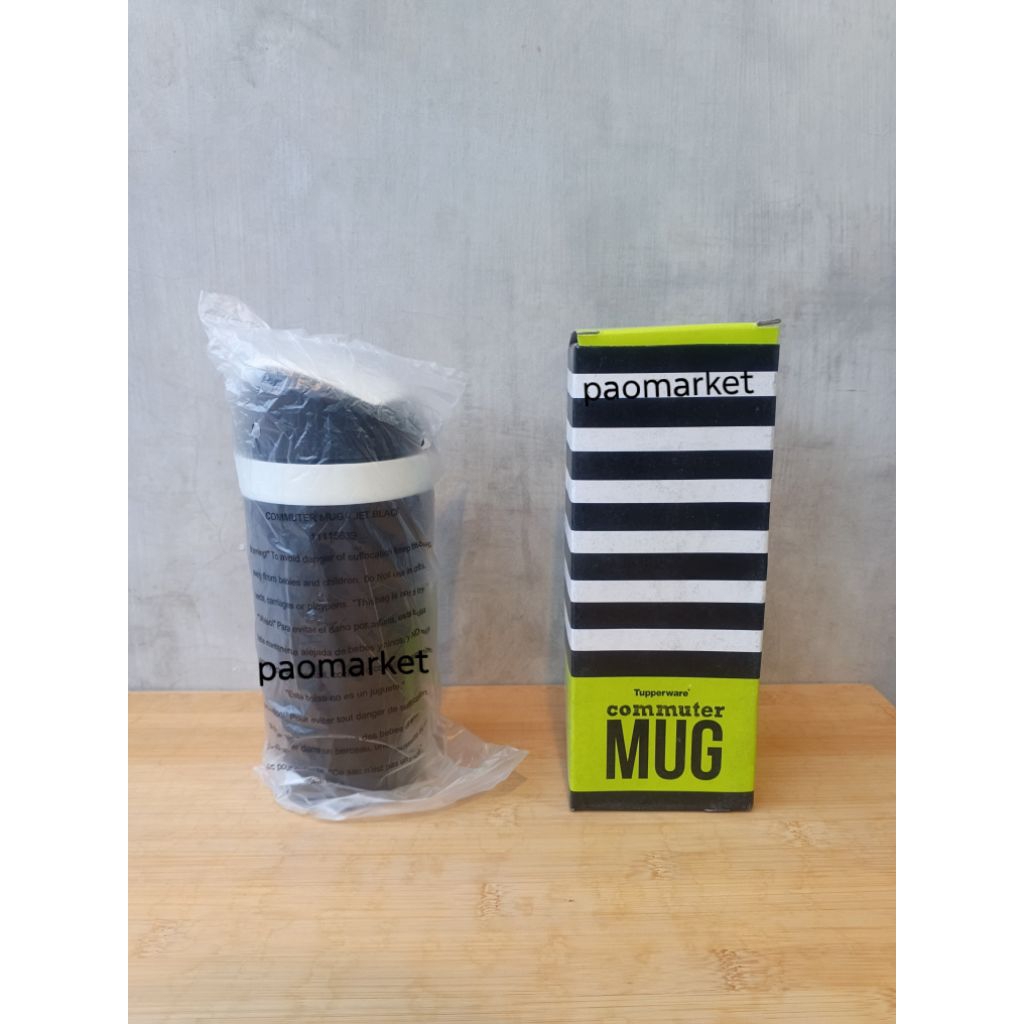 Jual tupperware commuter mug 360 ml new black white - termos hitma ...