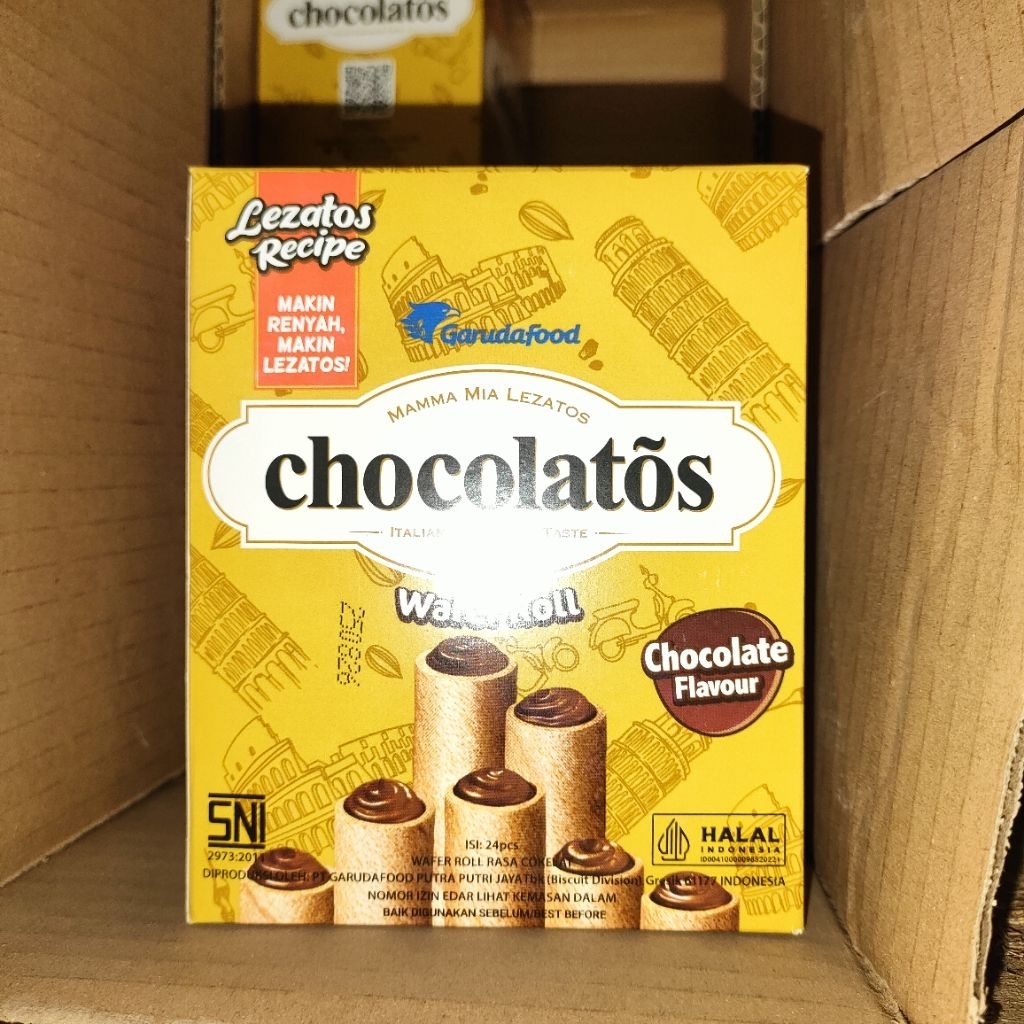 Jual Chocolatos mama mia lezatos isi 24pcs | wafer roll, chocolate ...
