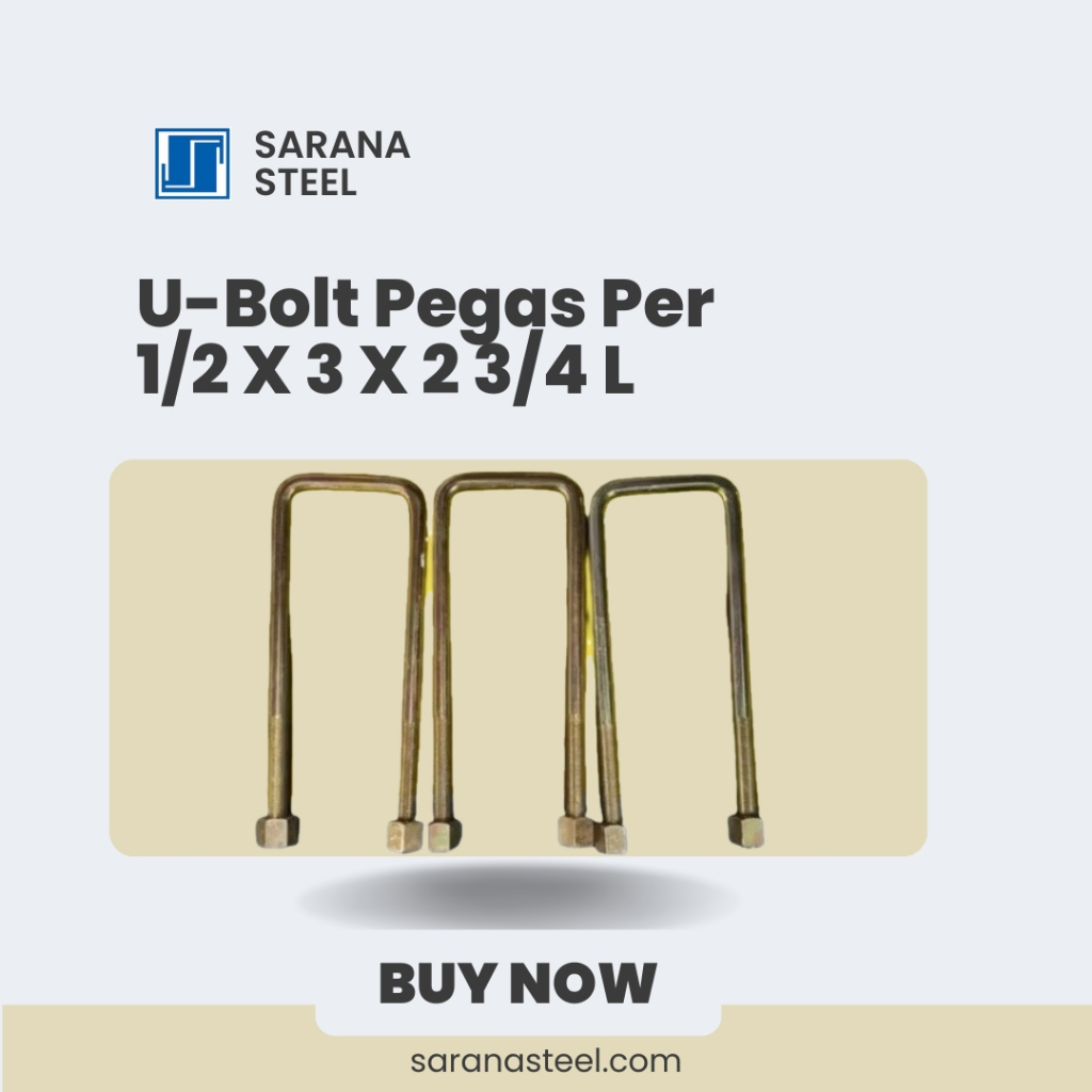 Jual U Bolt Pegas Per 1/2 x 3 x 2 3/4 L | Shopee Indonesia