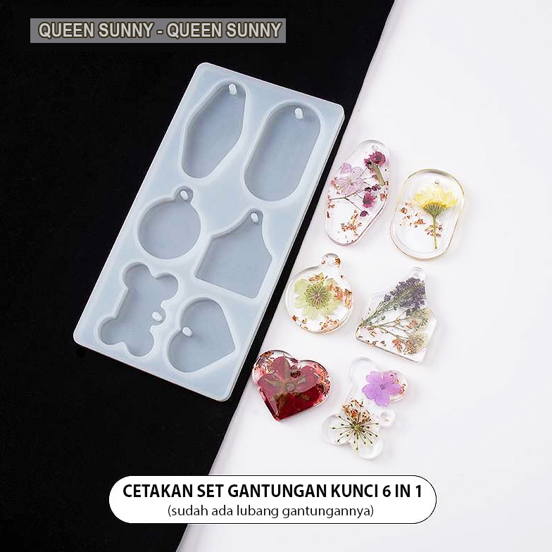 Jual Cetakan Resin Pendant Multifungsi Set 6IN1 Gantungan Kunci Bandul ...
