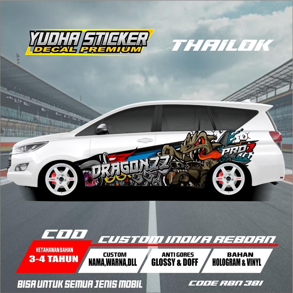 Jual STICKER DECAL INNOVA REBORN THAILOOK VECTOR DRAGON / RBN 381-390 ...