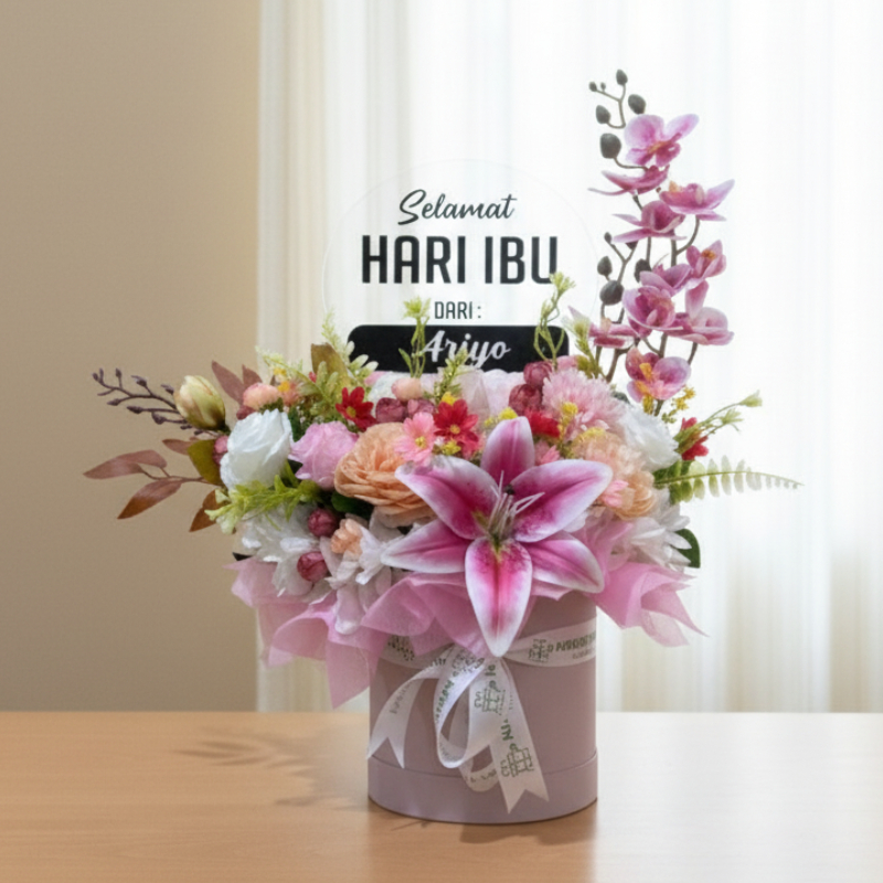 Jual Bloom Box Bunga Artificial Premium | Flower Box Aesthetic untuk ...