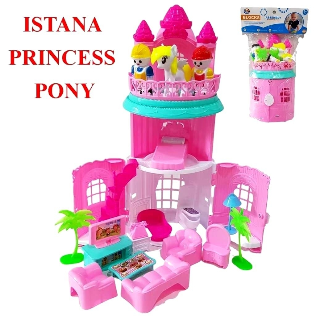 Jual GOLDEN TOYS - MAINAN RUMAH CASTILE SET KUDA PONI ADA PERABOTAN ...