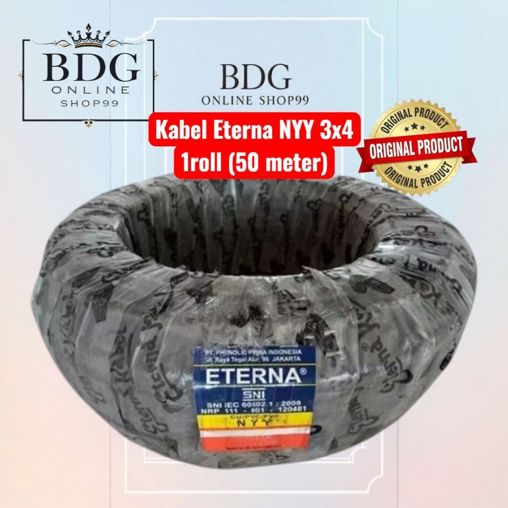 Jual Kabel ETERNA NYY 3X4mm 1roll (50 meter) | Shopee Indonesia