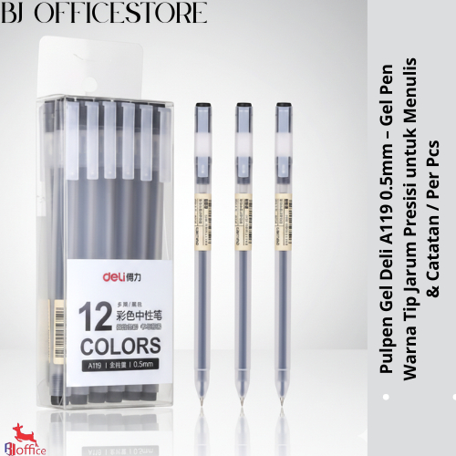 Jual Pulpen Gel Deli A119 0.5mm – Gel Pen Warna Tip Jarum Presisi untuk ...
