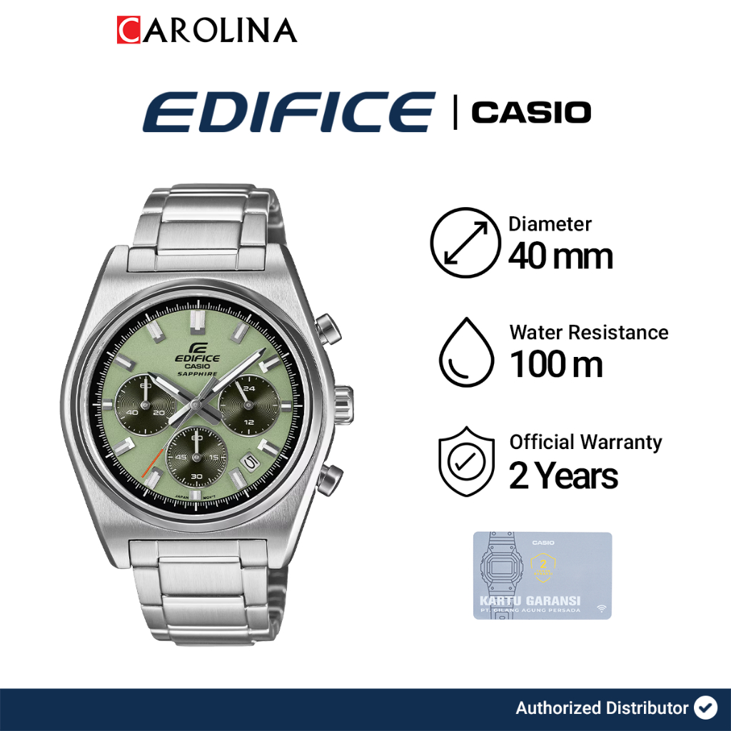 Jual Jam Tangan Pria Casio Edifice EFB-730D-3A Chronograph Green Dial ...