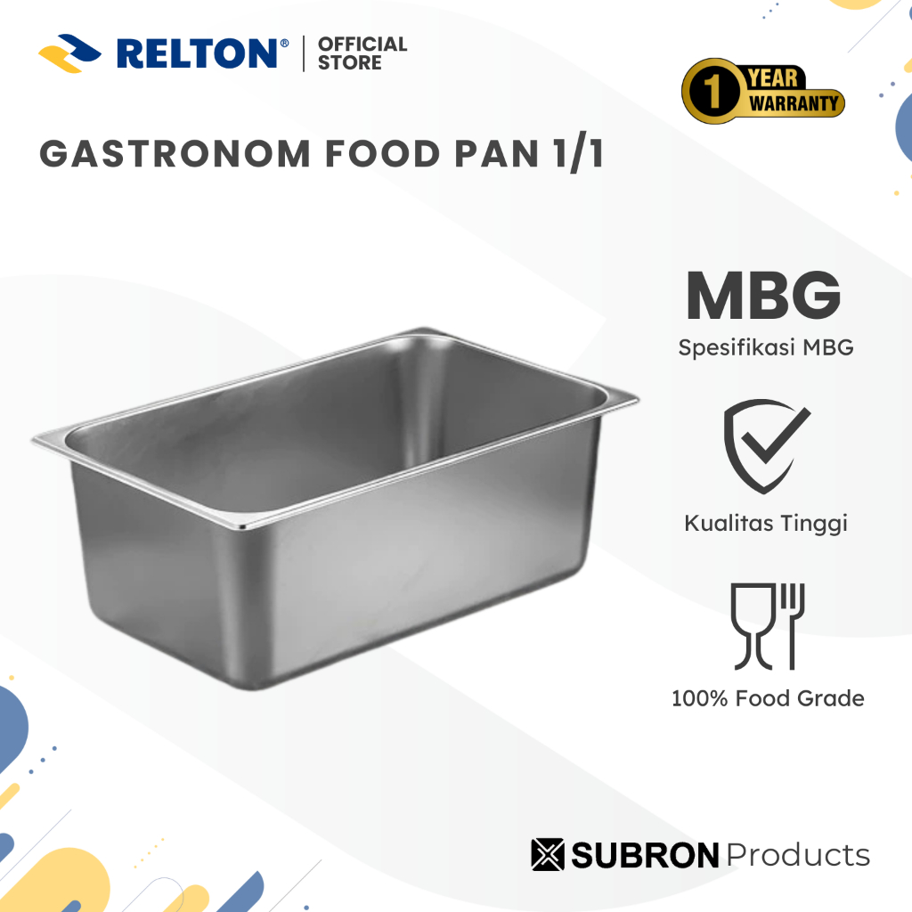 Jual SUBRON Food Pan 1/1 Gastronom Food Pan Kedalaman 6cm 10cm 15cm ...