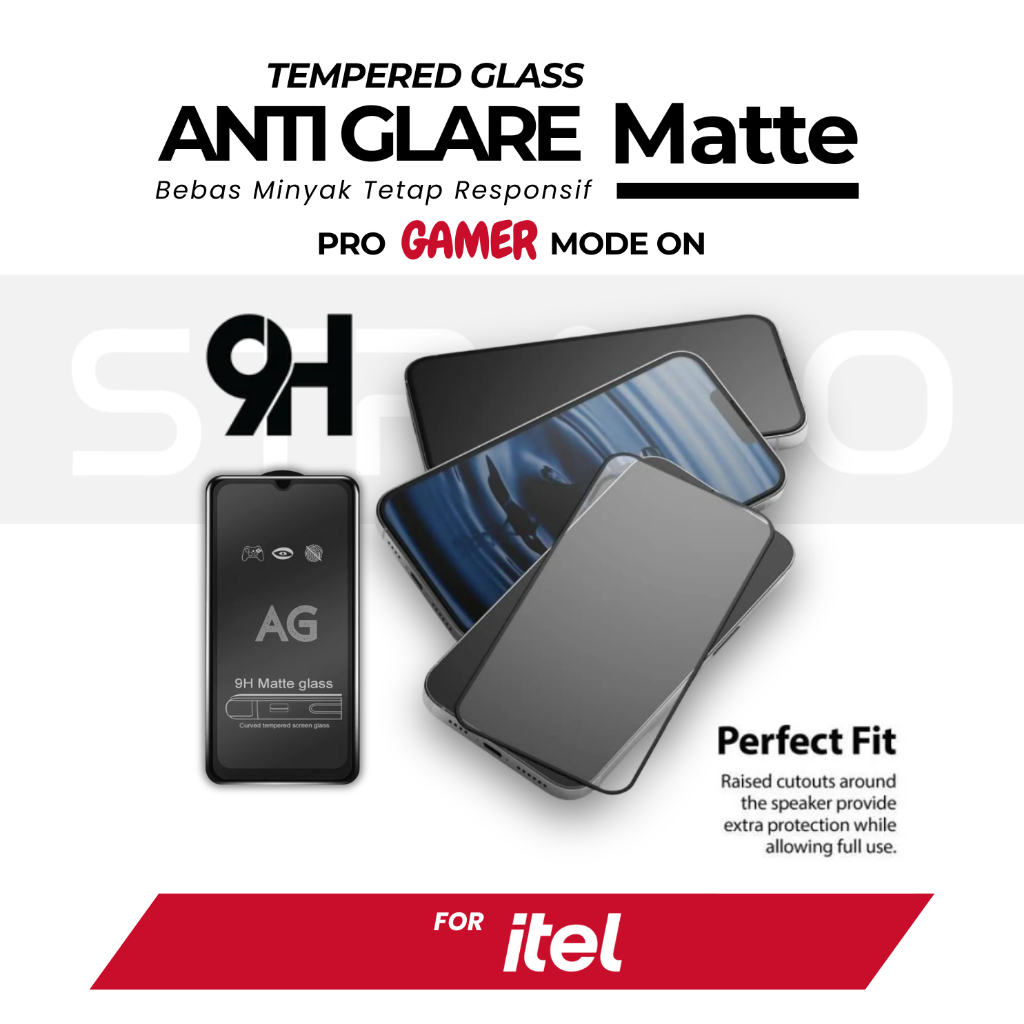 Jual [ITEL] Tempered Glass Matte (Doff) Anti Glare Full Cover | Vision ...