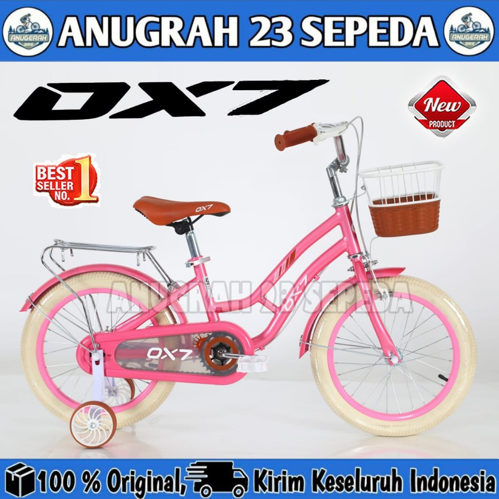 Jual Sepeda Anak Perempuan OX7 Mini Keranjang Besi Ukuran 12 16 & 18 ...
