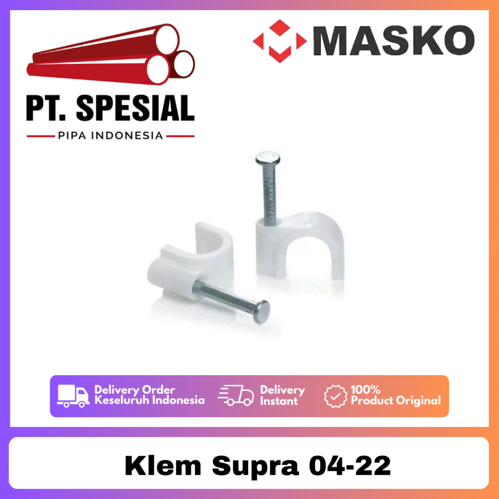 Jual Klem Pipa 17-22mm Masko Klem Kabel Paku Beton isi 50 Pcs - 9 ...