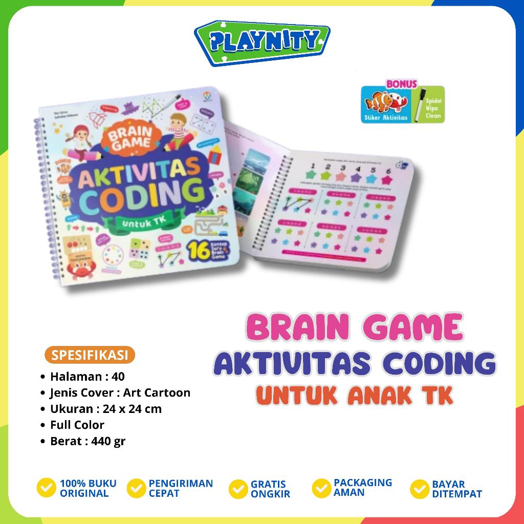 Jual Brain Game: Aktivitas Coding Untuk TK - Buku Melatih Kognitif Anak ...