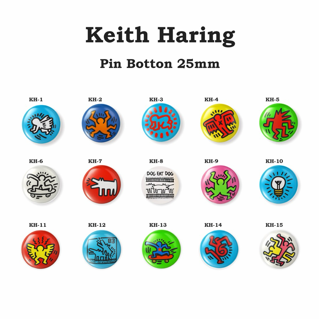 Jual KEITH HARING | Botton Pin bag aesthetic 25mm | Pin Aesthetic For ...