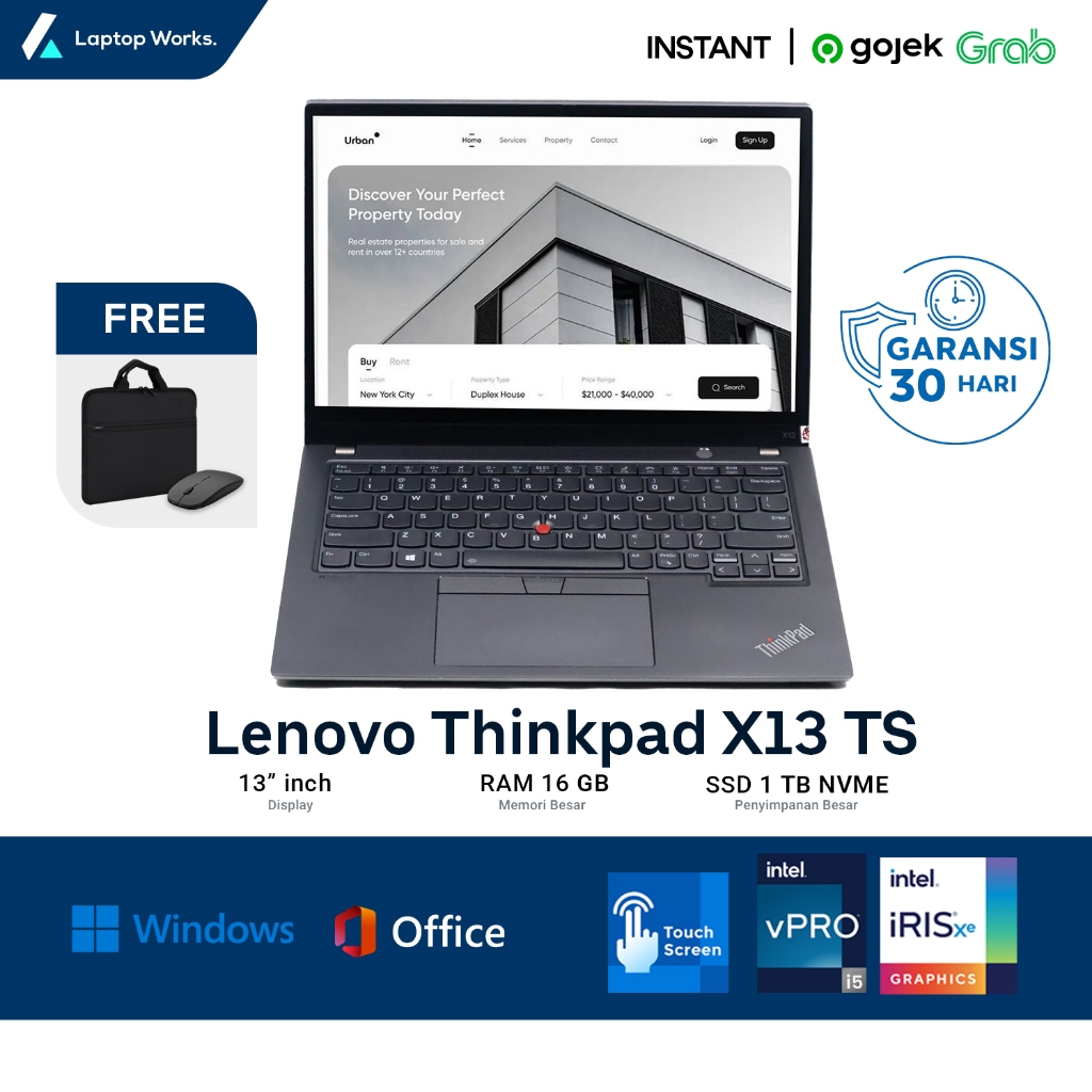 Jual Lenovo Thinkpad X13 G2 Touchscreen I5 gen 11 Iris XE Ram 16gb Ssd ...