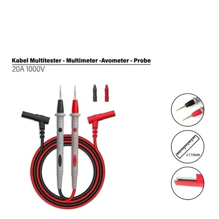 Jual KABEL MULTITESTER KL K-809 JARUM 20 AMPER 1000VOLT GREY ORIGINAL ...