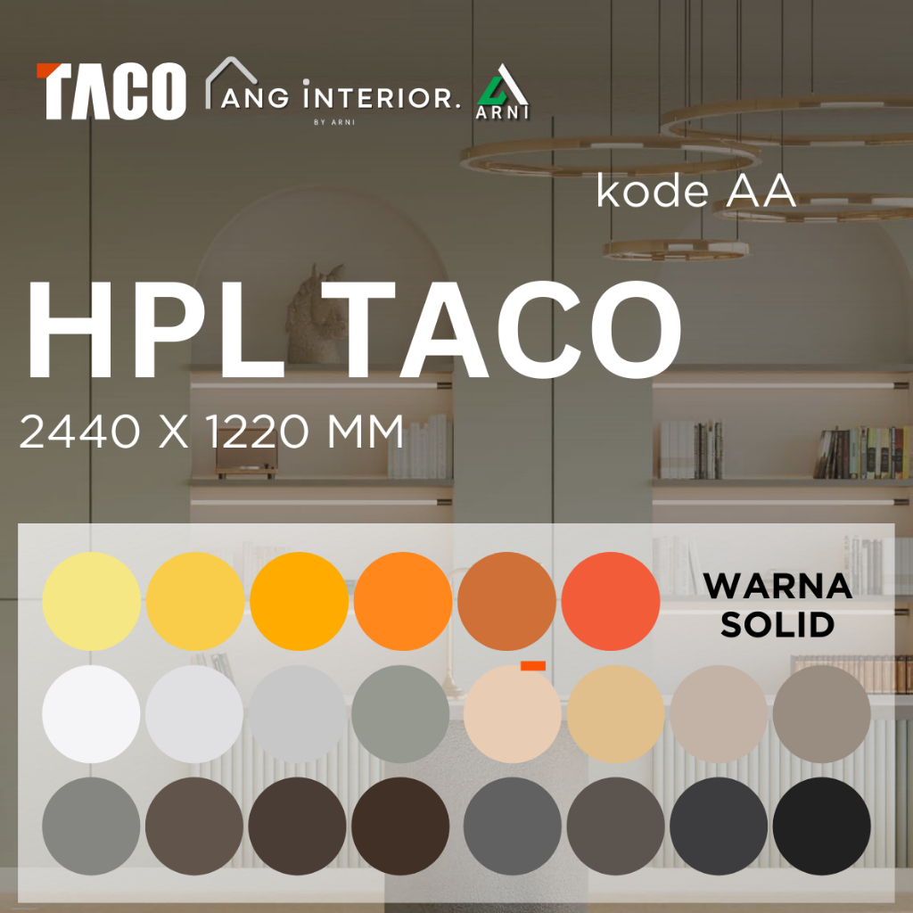 Jual HPL TACO Solid Color 0.7mm – Panel Laminasi Furnitur Interior ...