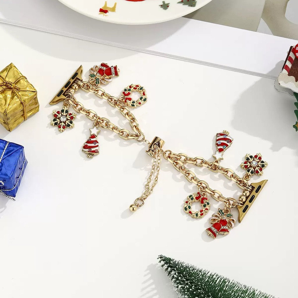 Jual Strap Apple Watch gelang Christmas Natal Santa style tali rantai ...
