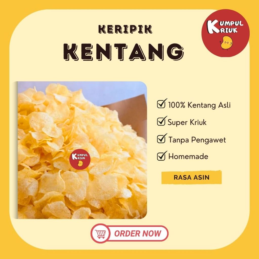 Jual KERIPIK KENTANG ASIN 100GRAM CRISPY GURIH | SNACK KRIUK RENYAH ...