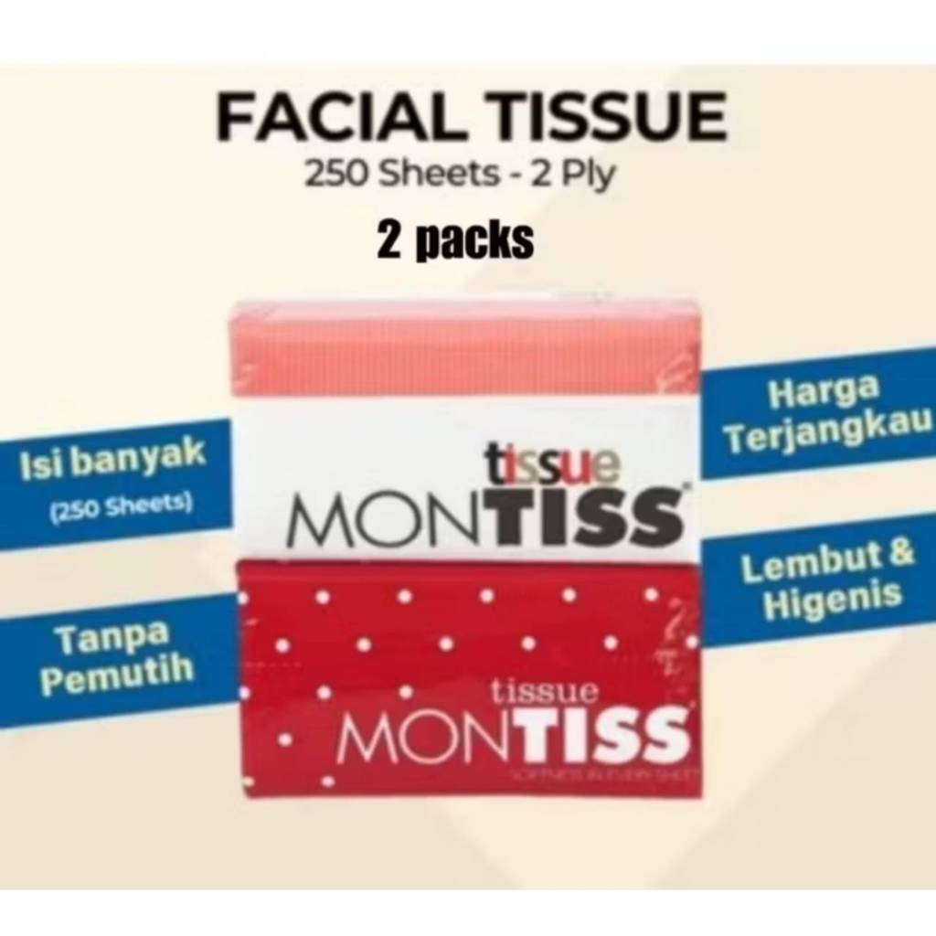 Jual Tissue Montiss 250 sheets 2ply / Montis Tisu 250 lembar | Shopee ...