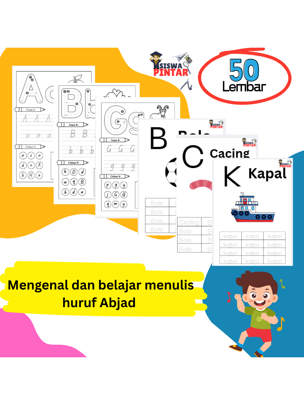 Jual Worksheet Edukatif Aktivitas Anak 3 4 5 tahun Belajar Huruf A-Z ...