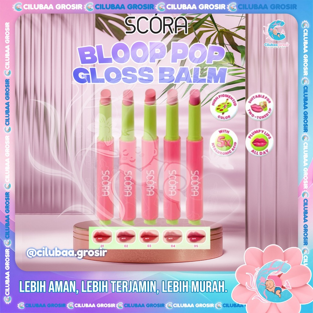 Jual SCORA Bloop Pop Gloss Balm 2gr || Melting Texture || Plump Lips ...