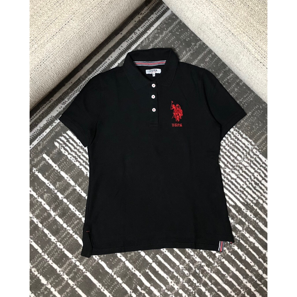 Jual POLO SHIRT WOMEN BY USPA WITH BLACK COLOR | Shopee Indonesia