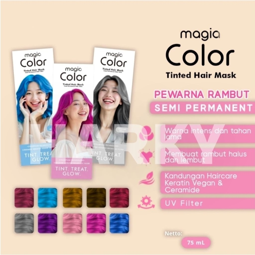 Jual Inaura Magia Color Tinted Hair Mask Semi Permanent Color 75ml ...