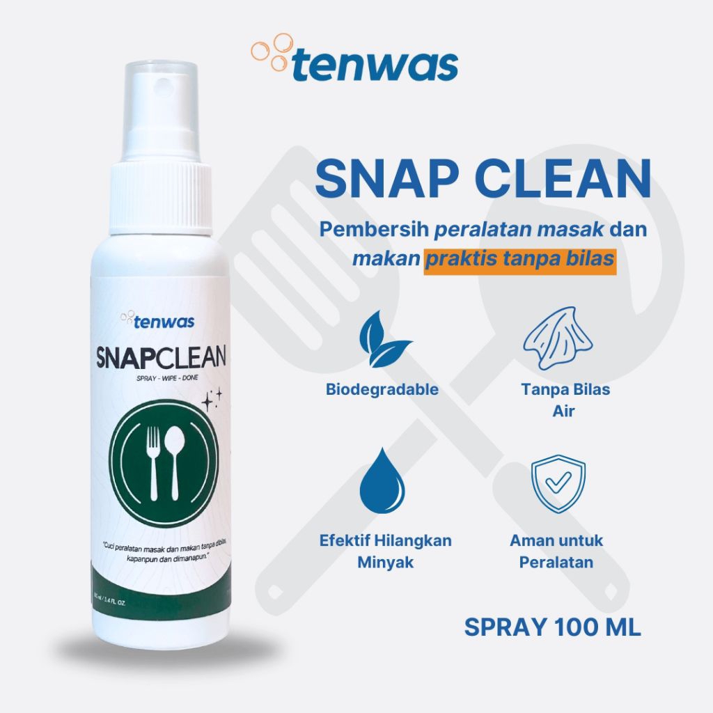 Jual Tenwas SNAPCLEAN Spray Pembersih Alat Masak dan Makan Tanpa Bilas ...
