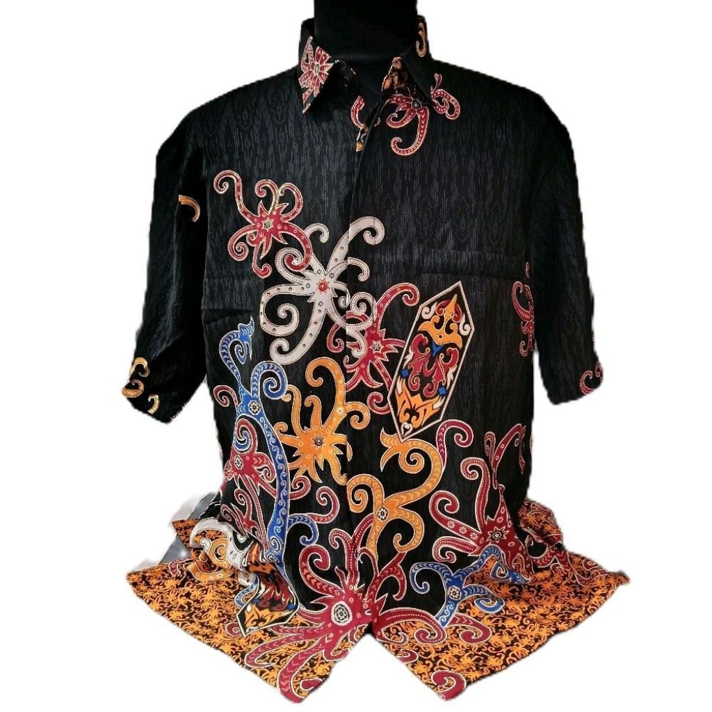 Jual Kemeja batik pria motif dayak kalimantan KLPD03 | Shopee Indonesia