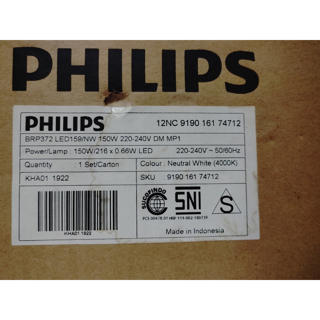 Jual PHILIPS BRP372 LED 131 138 159 /NW 120W 150W 220-240V DM MP1 Lampu ...