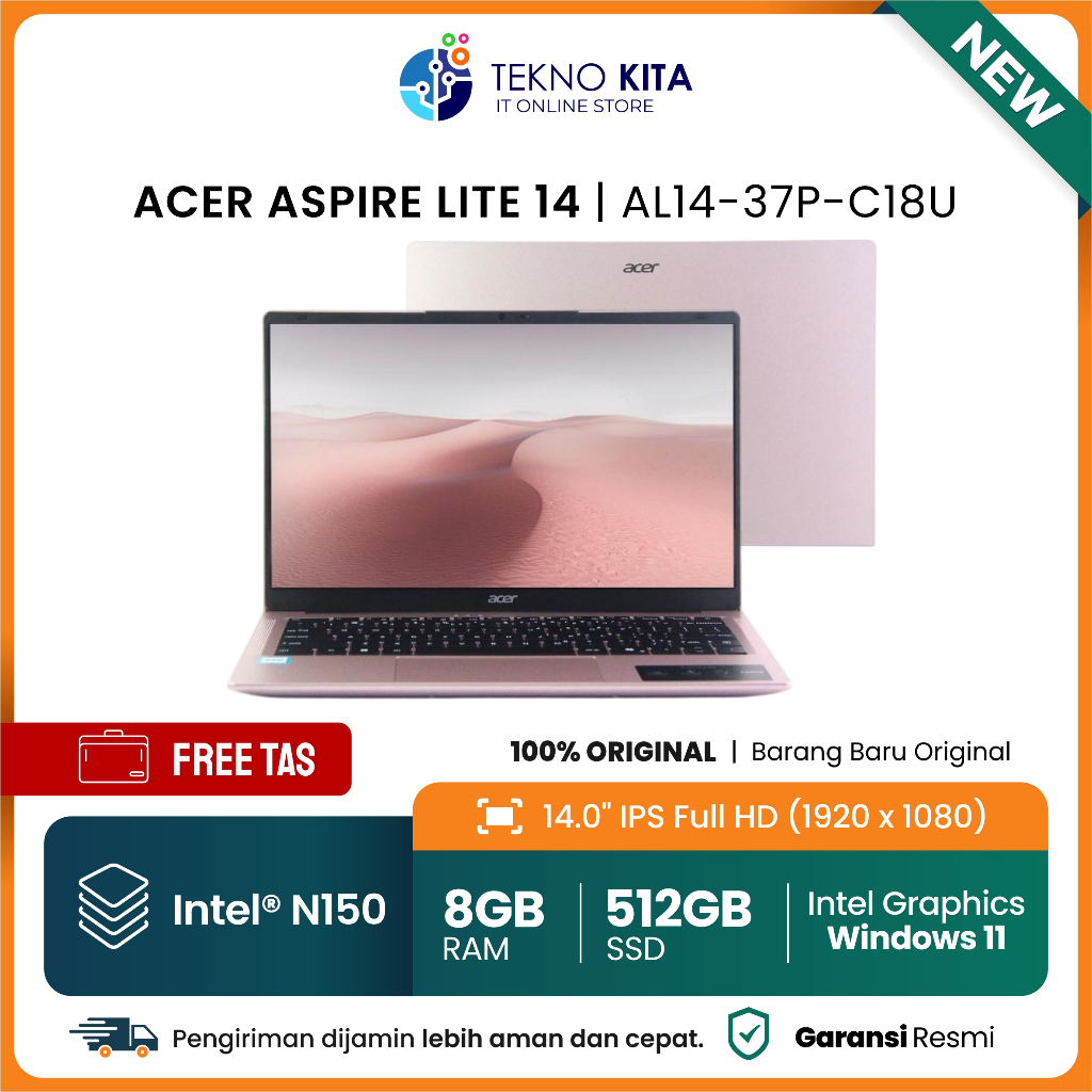 Jual Laptop Warna Pink Acer Aspire - Intel N150 - 8GB - 512GB SSD ...
