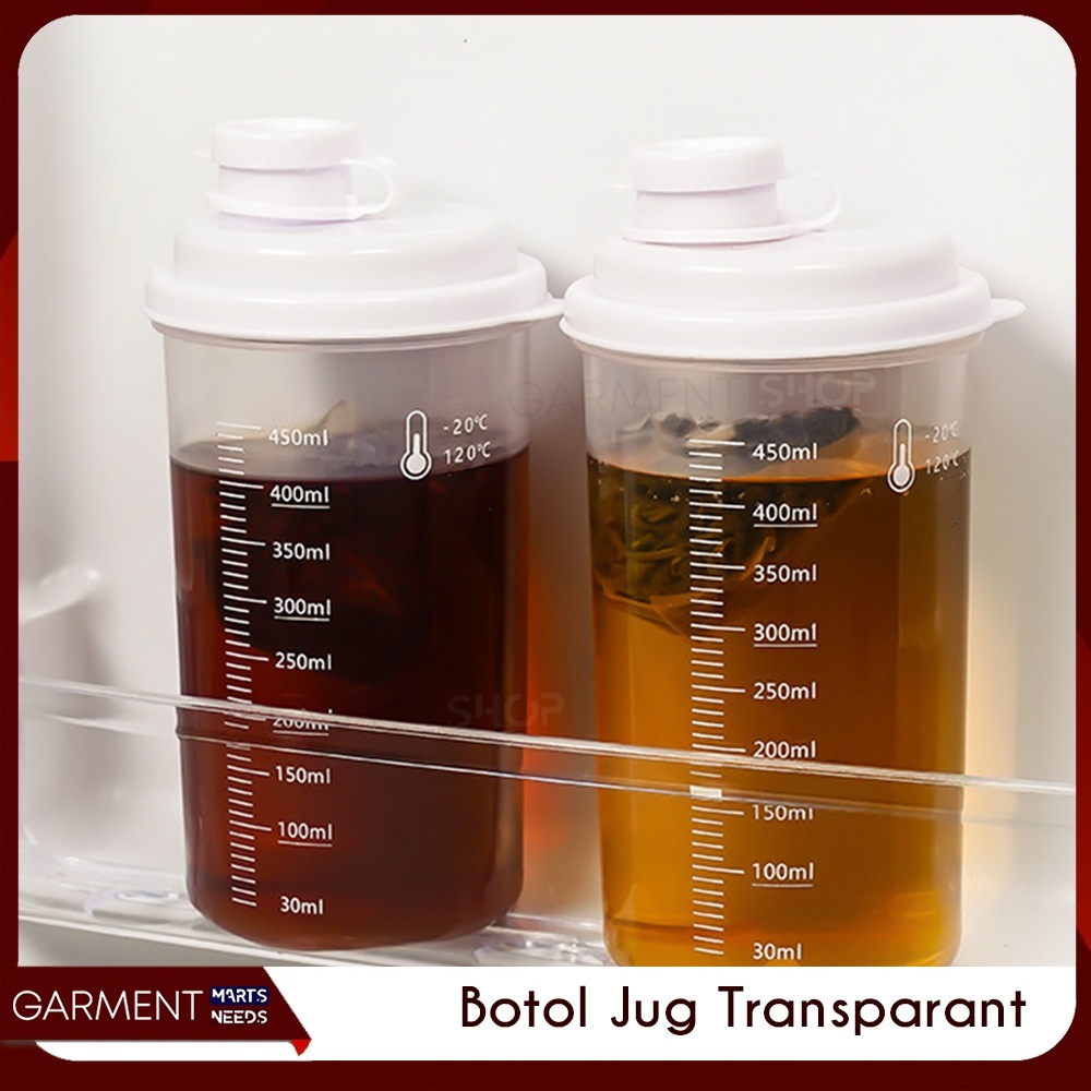 Jual Botol Ukur Plastic Takar Transparan 450ml Tahan Panas Dongin Jug ...