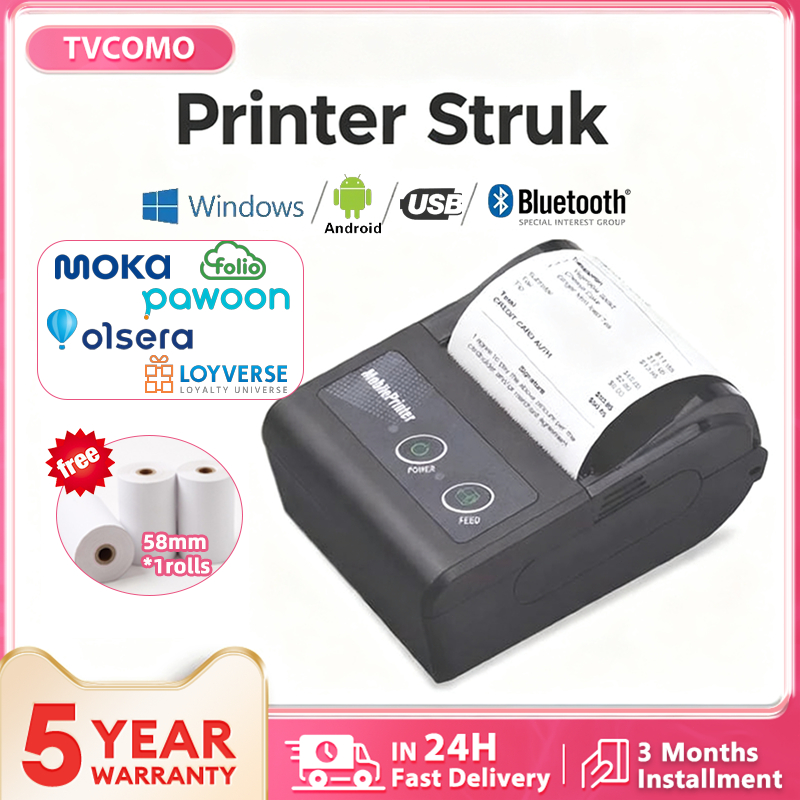 Jual Printer Struk Thermal Bluetooth 58mm Barcode Printer Mini Portabel ...