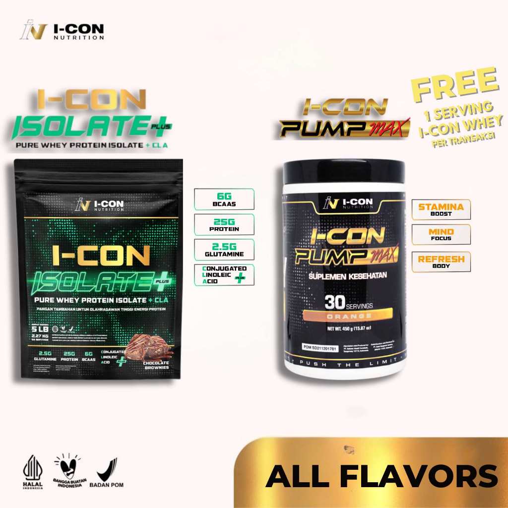 Jual BUNDLING | Icon Nutrition Whey Isolate Plus 5Lbs & Icon Pump Max ...
