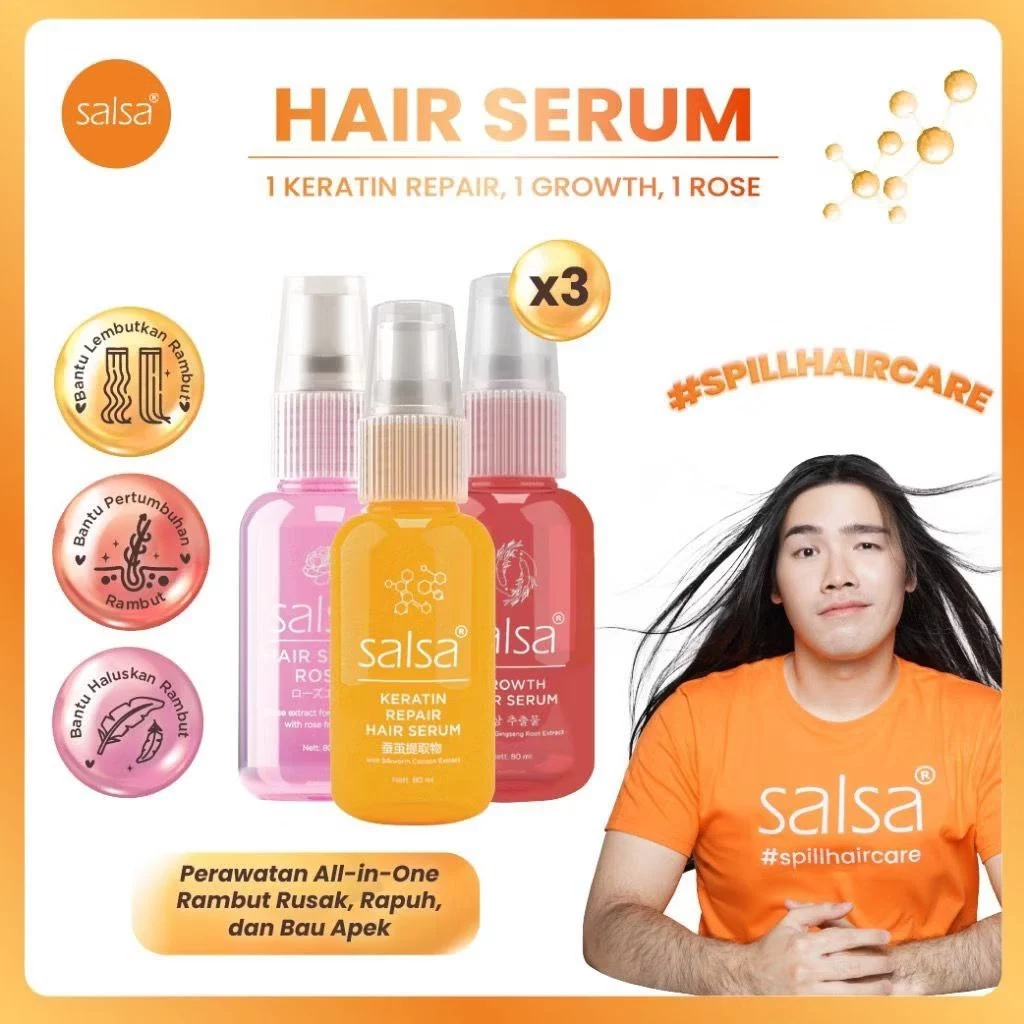 Jual SALSA Hair Serum BPOM/ Perawatan Rambut Keratin & Growth/ Serum ...
