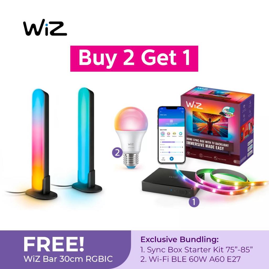 Jual Bundling WIZ 2 - WiZ TV Sync Lights 75”- 85” & WiZ Lampu Smart LED ...