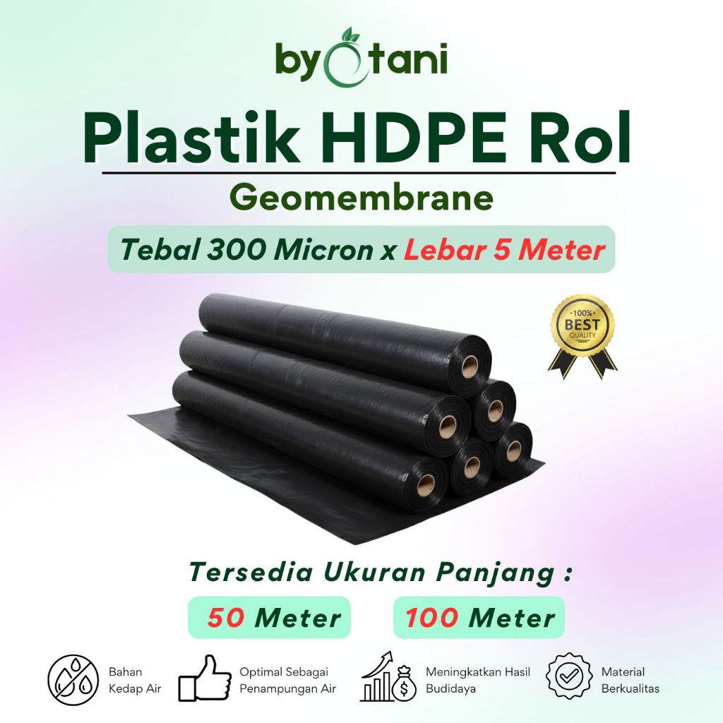 Jual 1 Roll Plastik HDPE Geomembrane Tebal 300 Micron Lebar 5 Meter ...