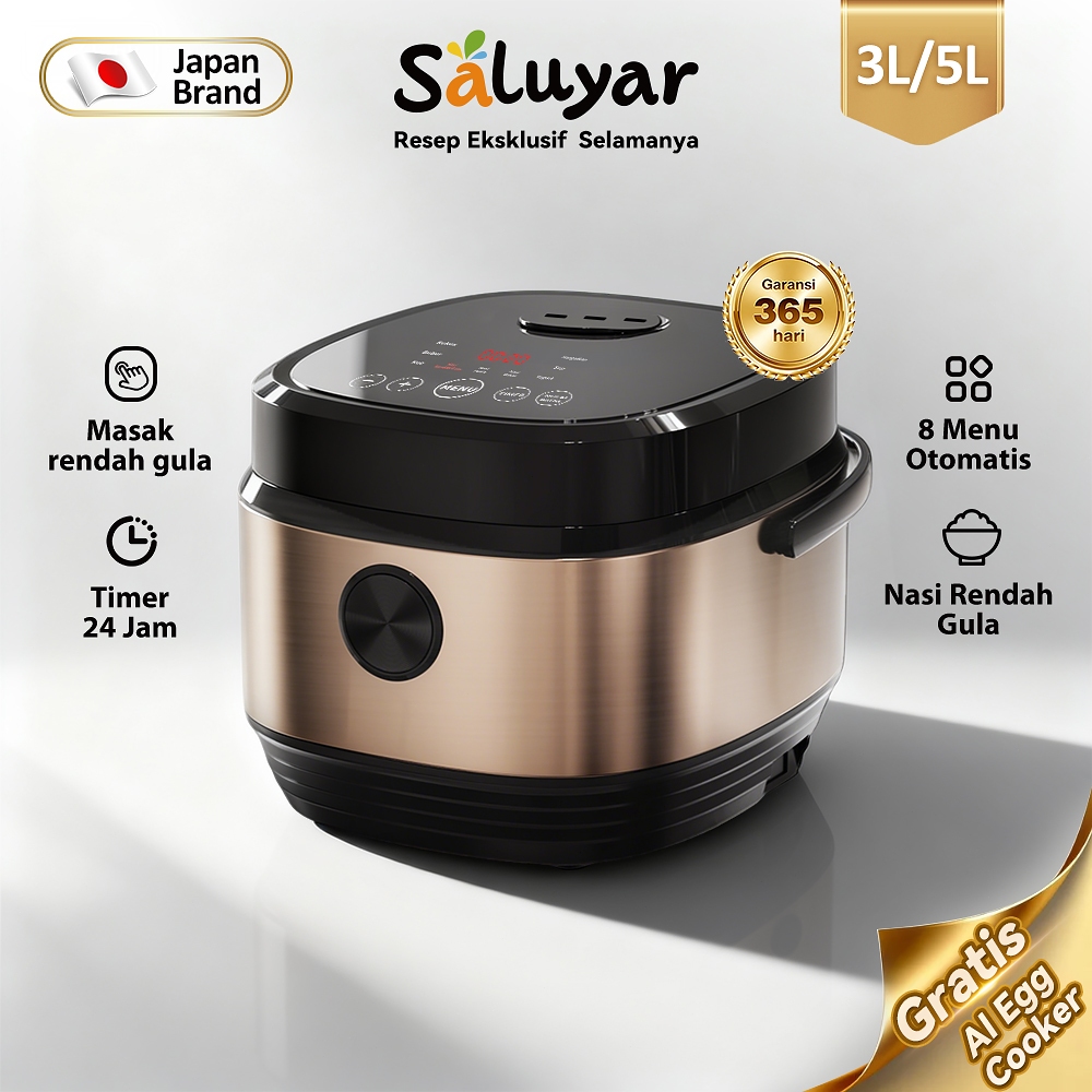 Jual [EXCLUSIVE] Saluyar Rice Cooker Rendah Gula 3L/5L(Standar Internasional 1.2L/1.8L ...