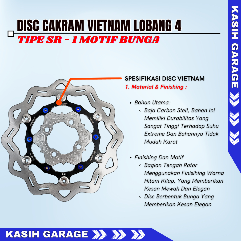 Jual DISC CAKRAM GALFER VIETNAM 260MM UNTUK BEAT VARIO SCOPY SPACY MIO ...